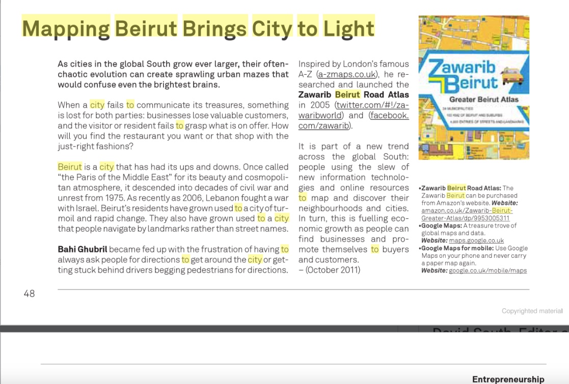 Mapping Beirut Brings City to Light – David South Consulting